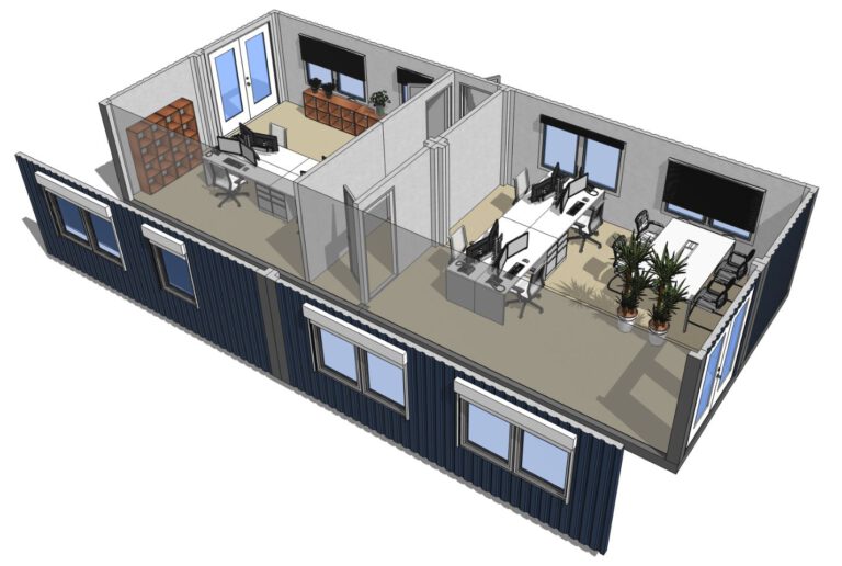 Modulair gebouw - Containerservice Porreij - Containers - Prefab ...